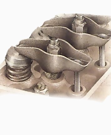 Overhead valves with rocker shaft